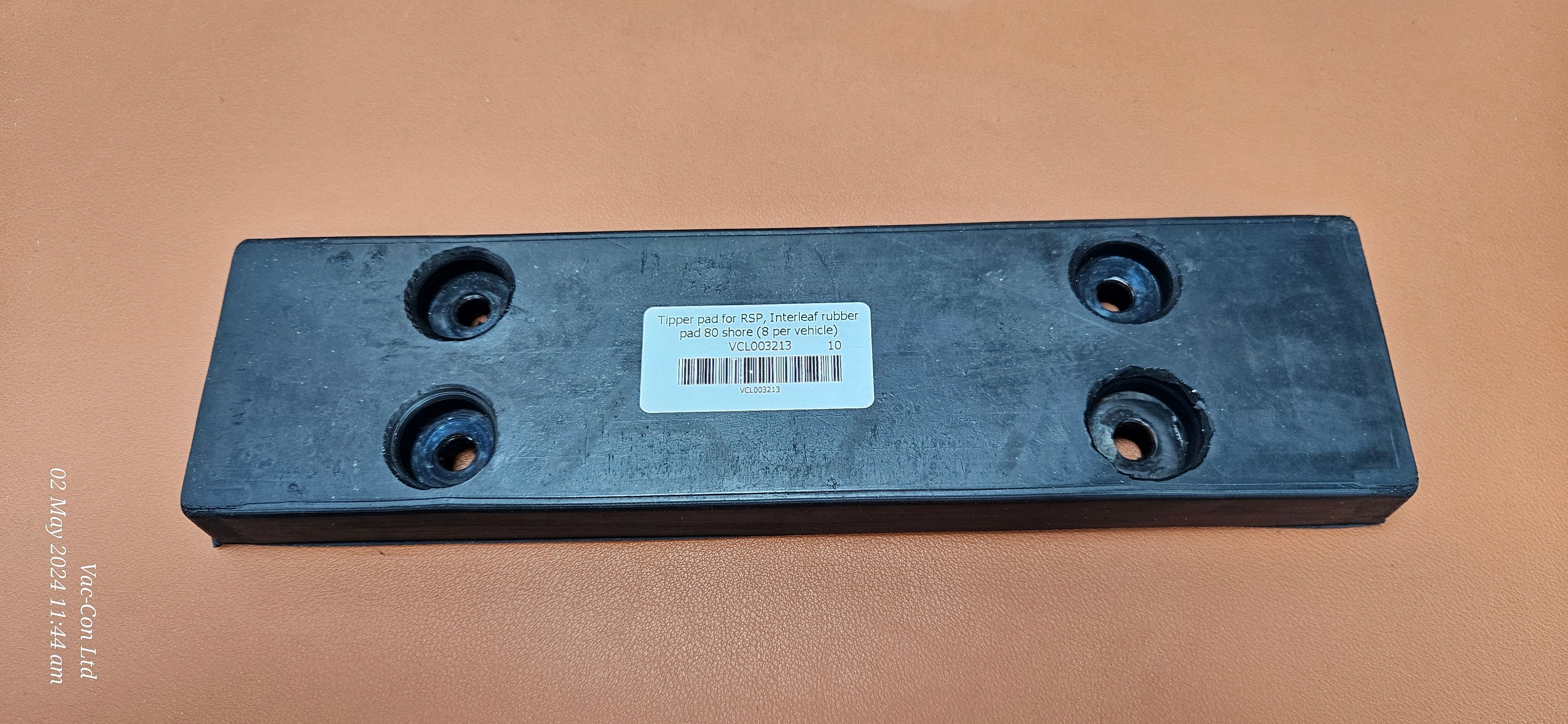 Tipper pad for RSP, Interleaf rubber pad 80 shore (8 per vehicle) — VAC ...